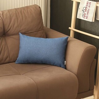 Blue Solid Lumbar Throw Pillow - Bed Bath & Beyond - 39527270