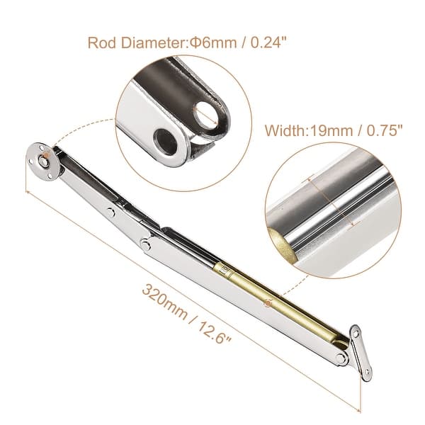 200N Gas Struts Soft Close Lid Support Hinges Automatic Slow Lowering ...