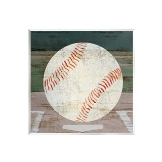Stupell Rustic Baseball on Field Wall Plaque Art Design by Kim Allen ...