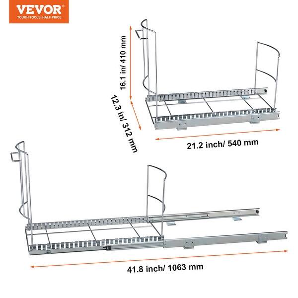 VEVOR Pull-Out Trash Can Frame with Slide and Handle 35.3 lbs Load ...