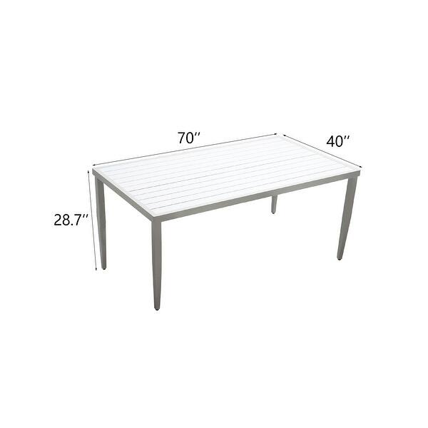 Outdoor Patio Aluminum 40"X70" Two-Tone Table Top Rectangle Dining ...
