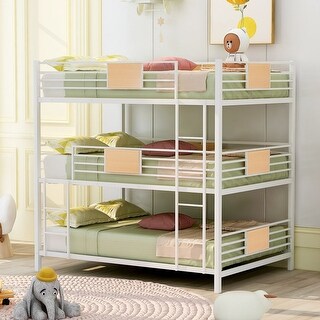 Full-Full-Full Triple Bed with Built-in Ladder, Divided into Three ...