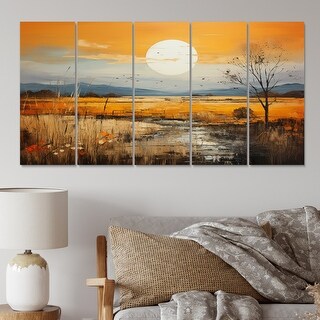 Designart "Prairies Bliss Collage" Landscapes Multipanel Canvas Print ...