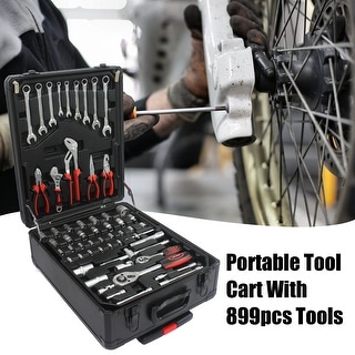 Black Hand Tool Box with 4 Layers of Toolset and Wheels - Bed Bath ...