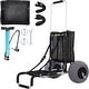 VEVOR Beach Carts for Sand Cargo Deck TPU Balloon Wheels 165LBS Loading ...