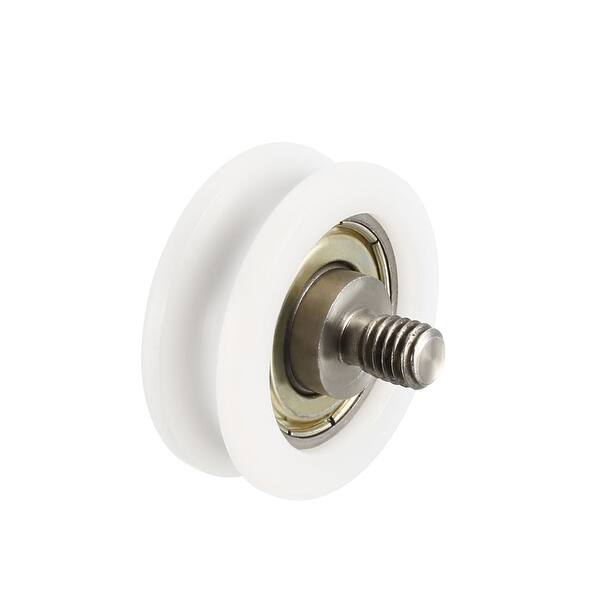 V Groove Threaded Rod Track Guide Bearing Pulley Wheel White 30x11mm ...