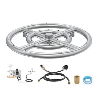 VEVOR 12 & 18 inch Round Fire Pit Pan Stainless Steel 92,000 & 150,000 ...