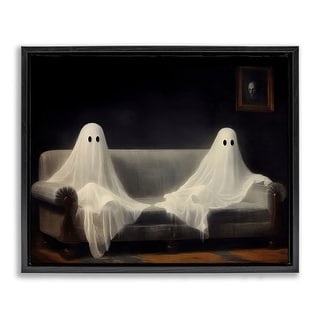 Stupell Spooky Couch Ghost Duo Framed Floater Canvas Wall Art Design By ...
