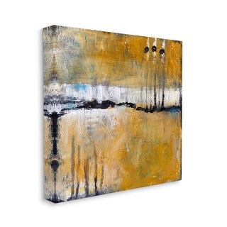 Stupell Urban Yellow Black Paint Abstraction Industrial Shapes Canvas ...