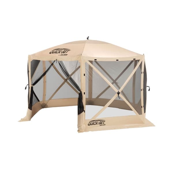 CLAM Quick Set Escape Portable Canopy Shelter and 6 Pack of Wind and ...