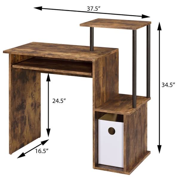 Chelle Computer Desk with Keyboard Tray and Open Shelving - Bed Bath ...