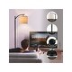 Defong 62 Inch Modern Black Standing Floor Lamp with Linen Shade - Bed ...