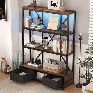 3-Shelf Metal Bookcase with Drawers - Bed Bath & Beyond - 42543585