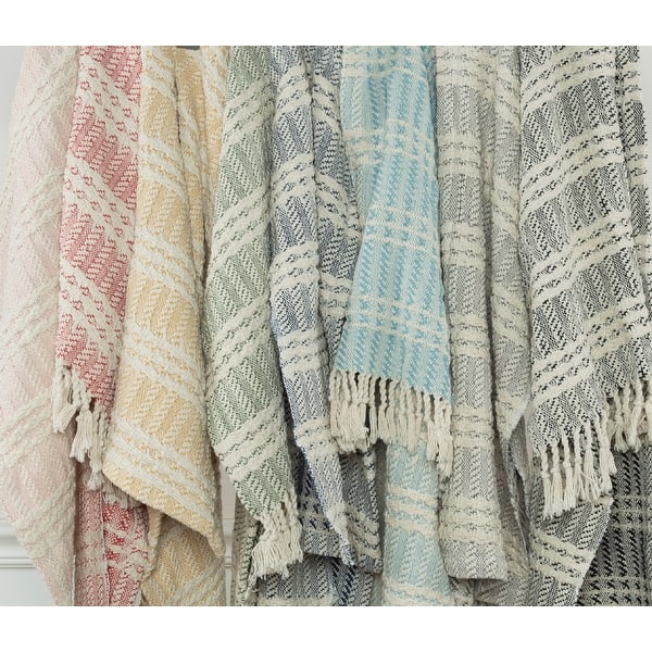 Rizzy Home Hand-made Modern Striped Throw Blanket - Bed Bath & Beyond ...