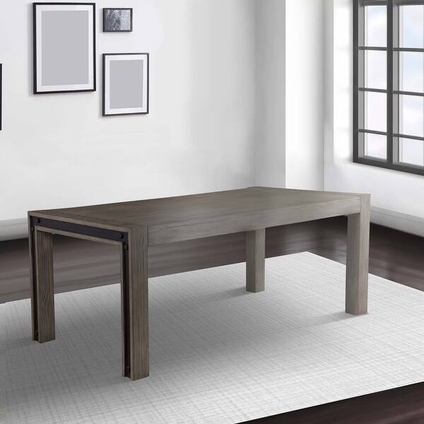 Ebb 72 Inch Rectangular Dining Table, Faux Metal Inset, Handcrafted ...