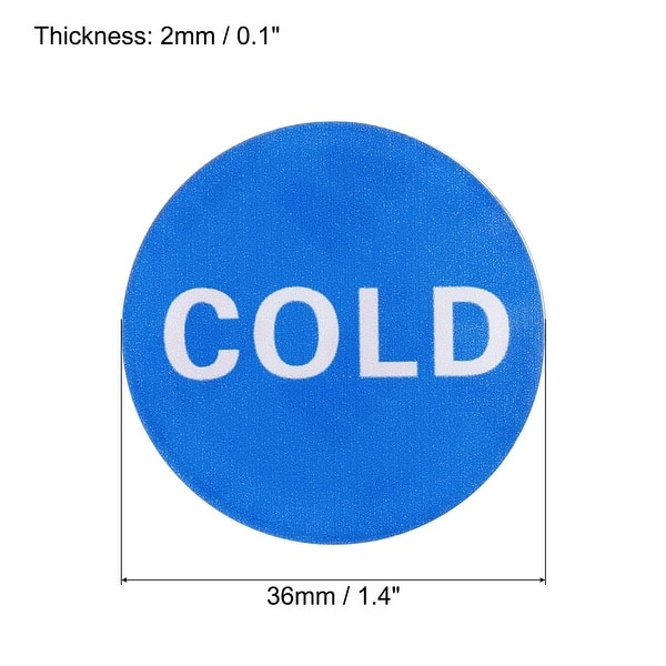 Self Stick Hot/Cold Water Label, Acrylic Sticker Sign for Faucet Sinks ...