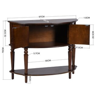 Semicircle Console Table with Solid Wood Frame - Bed Bath & Beyond ...