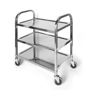 Stainless Steel Utility Cart L30 x W16 x H33 Inch Kitchen Rolling Carts ...