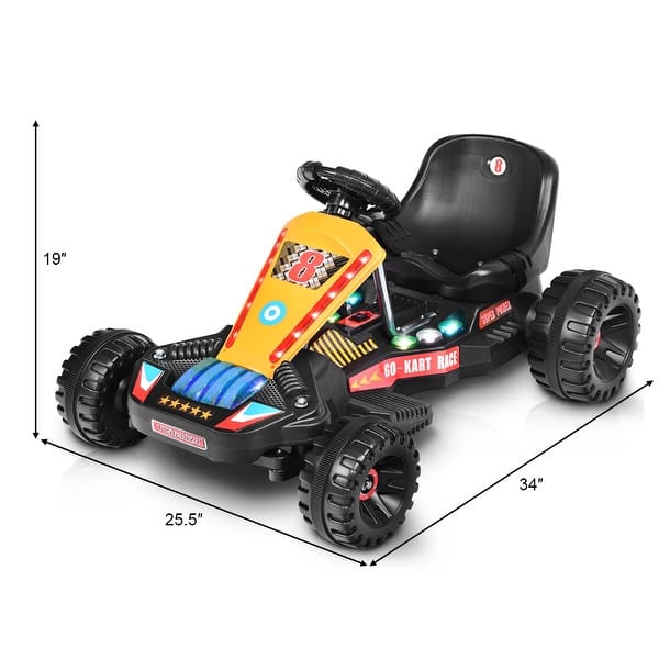 Goplus Electric Powered Go Kart Kids Ride On Car 4 Wheel Racer Buggy ...