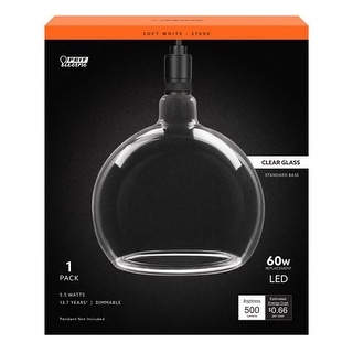Feit G63 E26 (Medium) Filament LED Bulb Soft White 60 Watt Equivalence ...