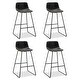 Modern Faux Leather Metal Frame Counter Height Bar Stools (Set of 4 ...