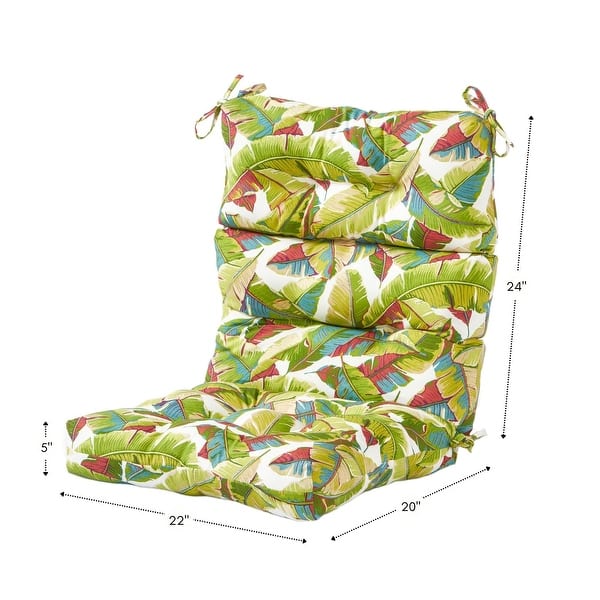 44x22-inch Outdoor High-Back Palm Leaf Chair Cushions (Cushion Only ...