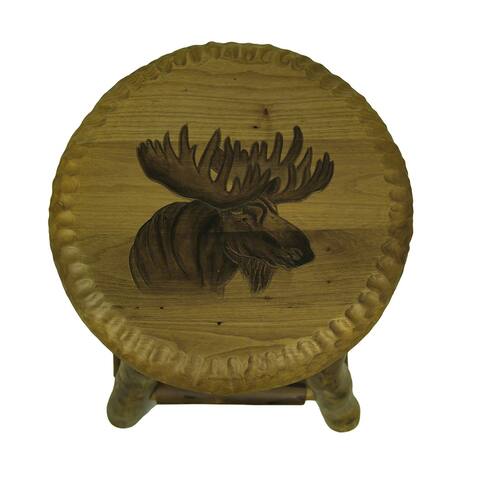Rustic Handcrafted Wooden Carved Bear Bar Stool 30 In. - 30.5 X 16.5 X ...