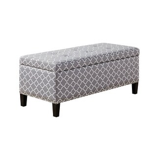 Lounge Dining Room Fretwork Fabric Padded Seat Folding Storage Ottoman ...