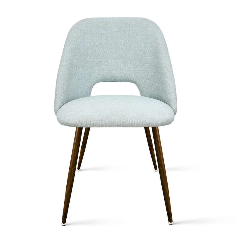 Upholstered Modern Cutout Back Dining Chair with Walnut Leg（Set of 4 ...