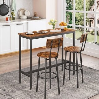3 Pieces Bistro Table for Kitchen Small Dining, Bar Table Set of 2 ...