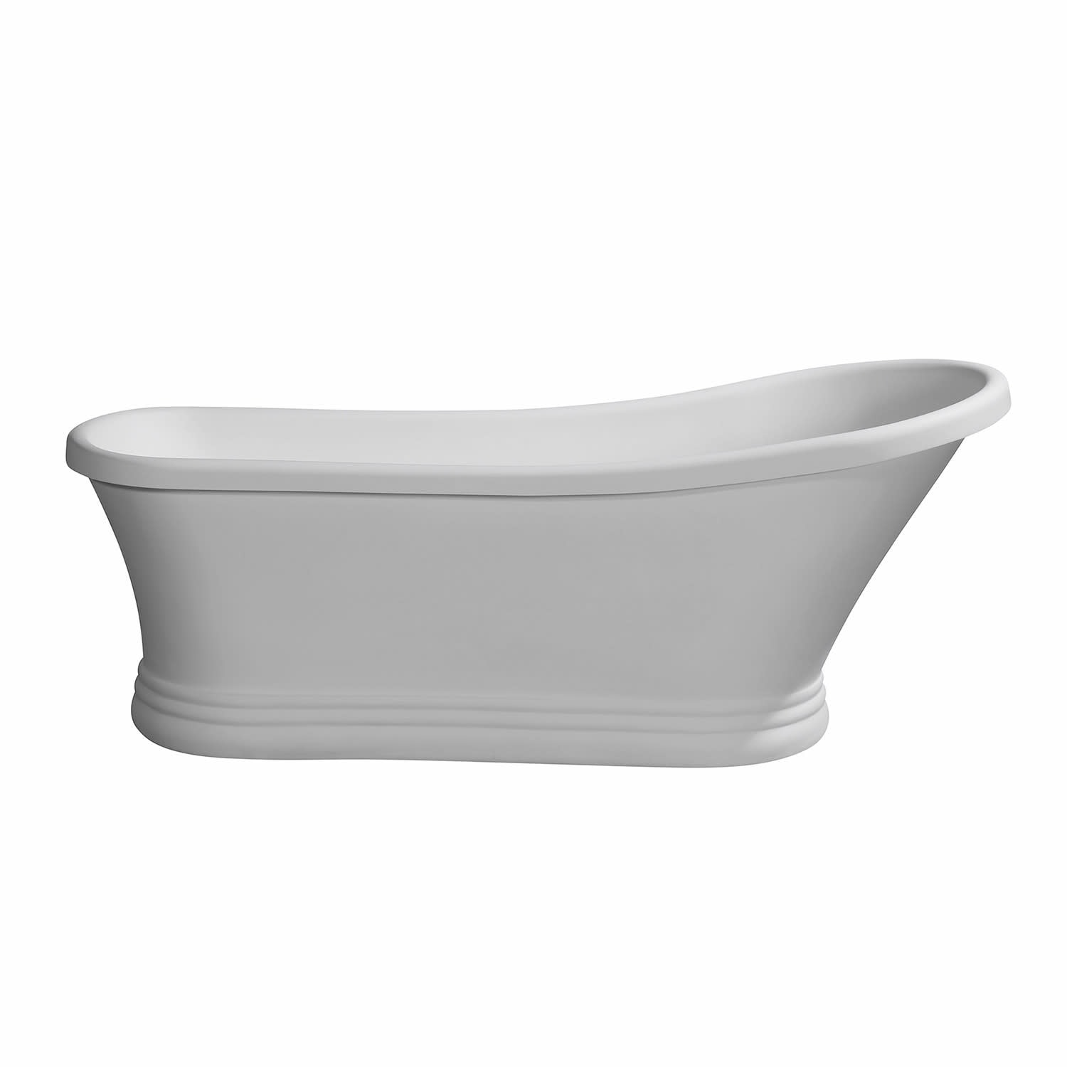 Arcticstone 67-Inch Double Slipper Solid Surface Pedestal Tub with ...
