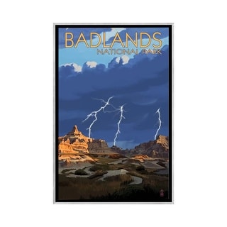 iCanvas "Badlands National Park (Lightning Storm)" by Lantern Press ...
