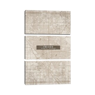 iCanvas "Fresno City Map Abstract Style" by WallDecorAddict 3-Piece ...