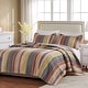 Greenland Home Fashions Katy 100% Cotton Reversible Stripes Quilt Set ...