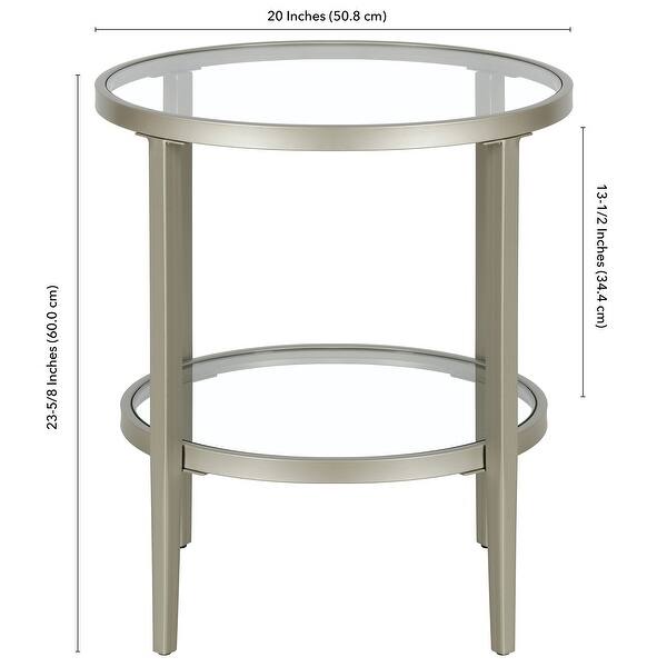 Hera 19.63'' Wide Round Side Table with Clear Glass Shelf - Bed Bath & Beyond - 36557377