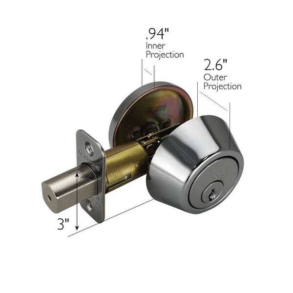 Design House 779058 Single Cylinder 2-Way Round Corner Deadbolt with ...