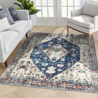 Boho Tribal Square 8x8 Area Rug, Washable Bedroom Rug Dining Room Rugs ...