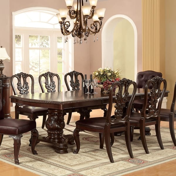 Furniture of America Kova Cherry 108-inch Wood Expandable Dining Table ...