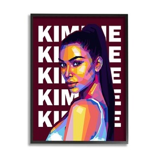 Stupell Kimmie K Modern Portrait Abstract Geometric Pattern Framed Wall ...
