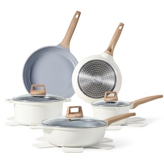 12 Pcs Ceramic Pots and Pans Set, Nonstick Cookware Sets Kitchen Cooking Set Induction Non Stick ...