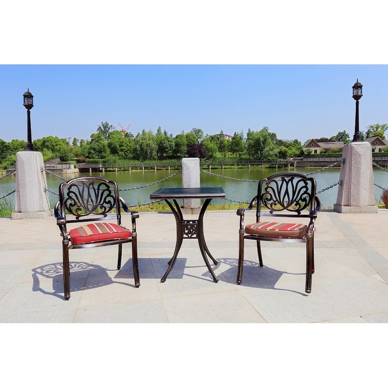 Moda Outdoor 3-Piece All-Weather Alum Casting Garden Dining Set ...