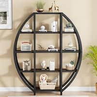 5-Tier Bookshelf, 69" Industrial Etagere Bookcase Storage Shelf - On ...