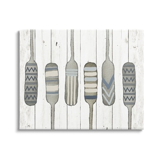 Stupell Water Poles Geometric Patterned Canoe Paddle Oars Canvas Wall ...
