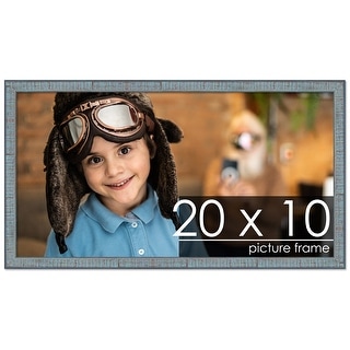20x10 Distressed/Aged Complete Wood Picture Frame with UV Acrylic, Foam ...