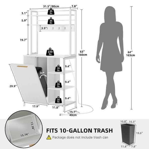 Moasis 6 Tier Kitchen Bakers Rack with Storage Shelves, Kitchen ...