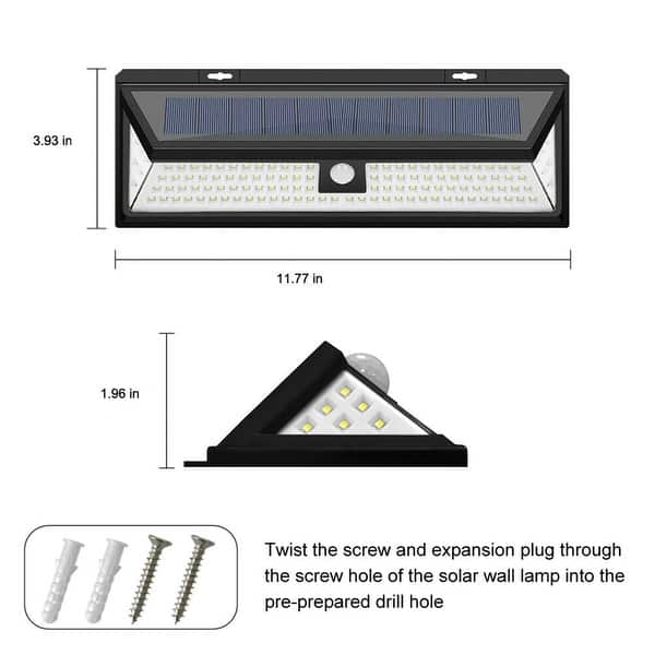 New 118 LED Solar Powered PIR Motion Sensor Wall Lamp Human Body ...