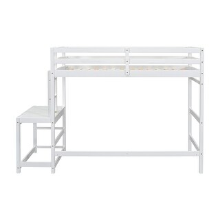 Twin High Loft Bed with Ladder landing Platform, Ladders, Guardrails ...