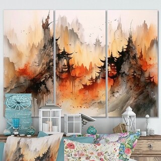 Designart "Majestic Chinese Landscapes III" Chinese Canvas Print Set ...