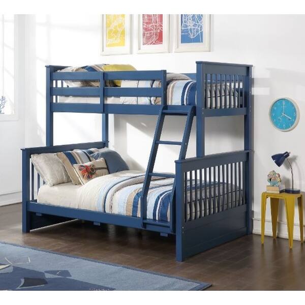 Twin/Full Storage Bunk Pine Bed, Navy Finish, Blend Childish Designs ...