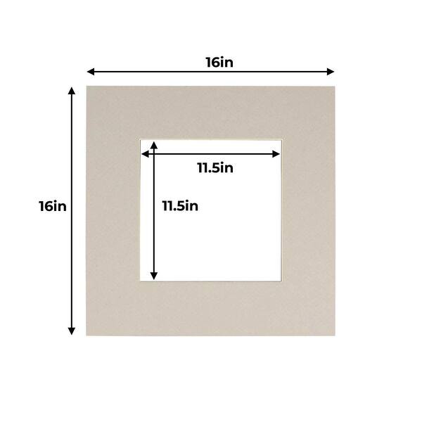 16x16 Mat for 12x12 Photo - Taupe Beige Matboard for Frames Measuring ...